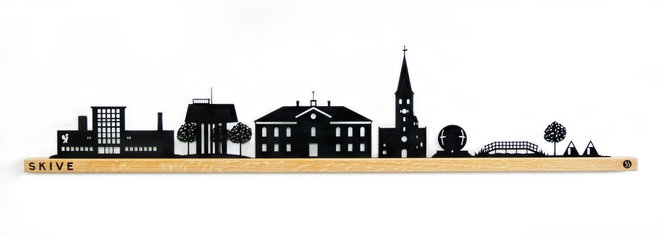 Skive Skyline丨Eksklusivt design i eg og stål丨Skive bymotiv – BB Designmind